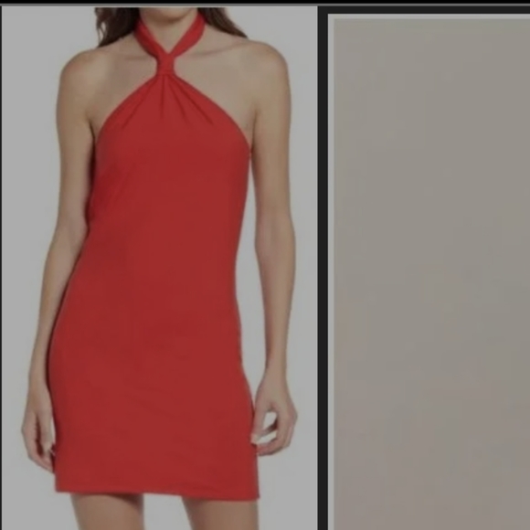 Reformation | Dresses | Reformation Cabrina Red Halter Mini Dress ...